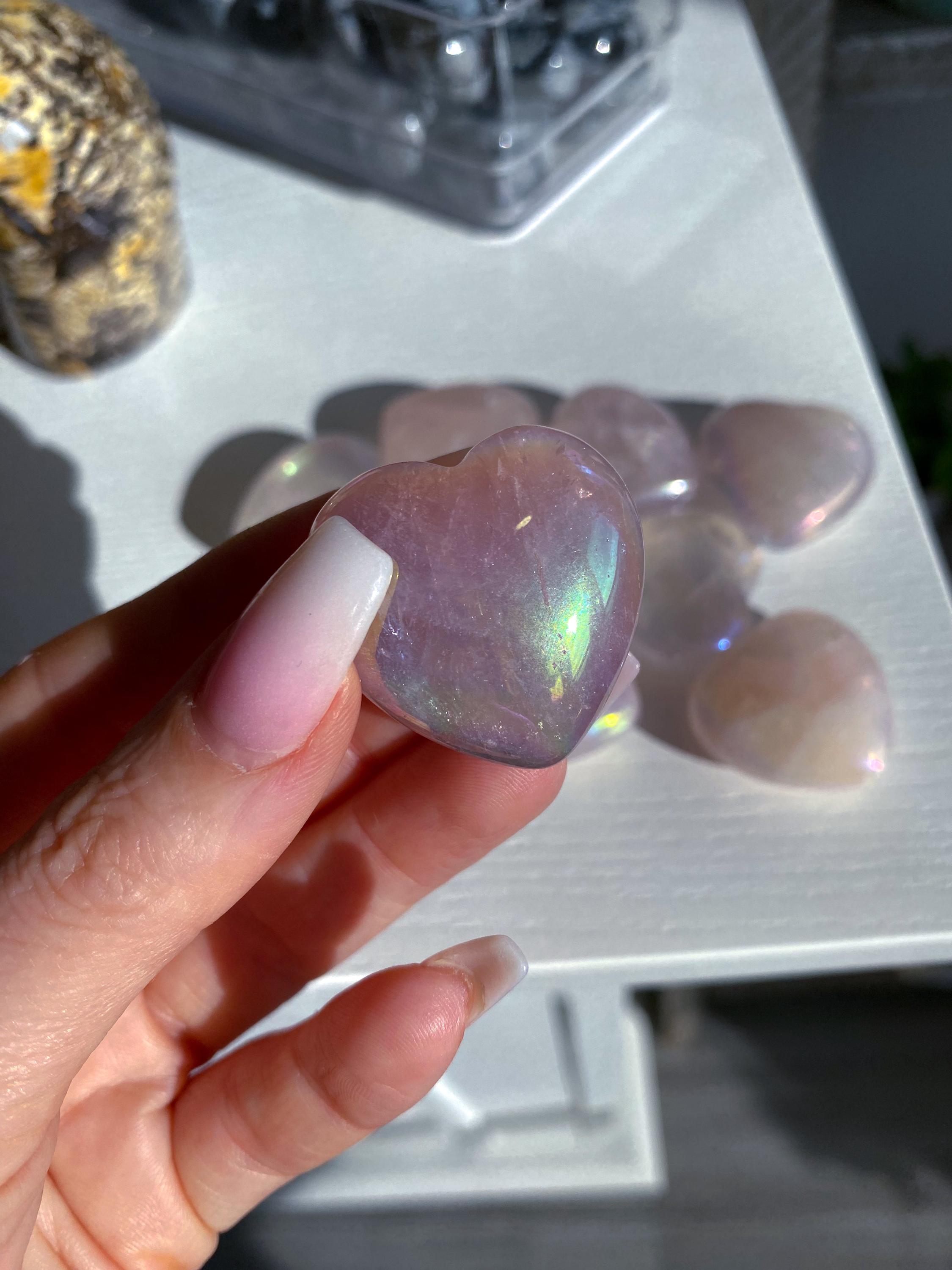 Angel Aura Rose Quartz Pink Heart - Etsy