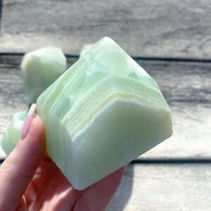 Green Calcite Top Polish Point - Increase Patience - Self Love - Heart ...
