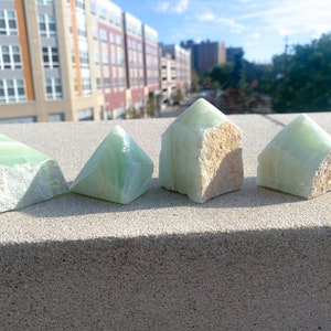 Green Calcite Top Polish Point - Increase Patience - Self Love - Heart ...