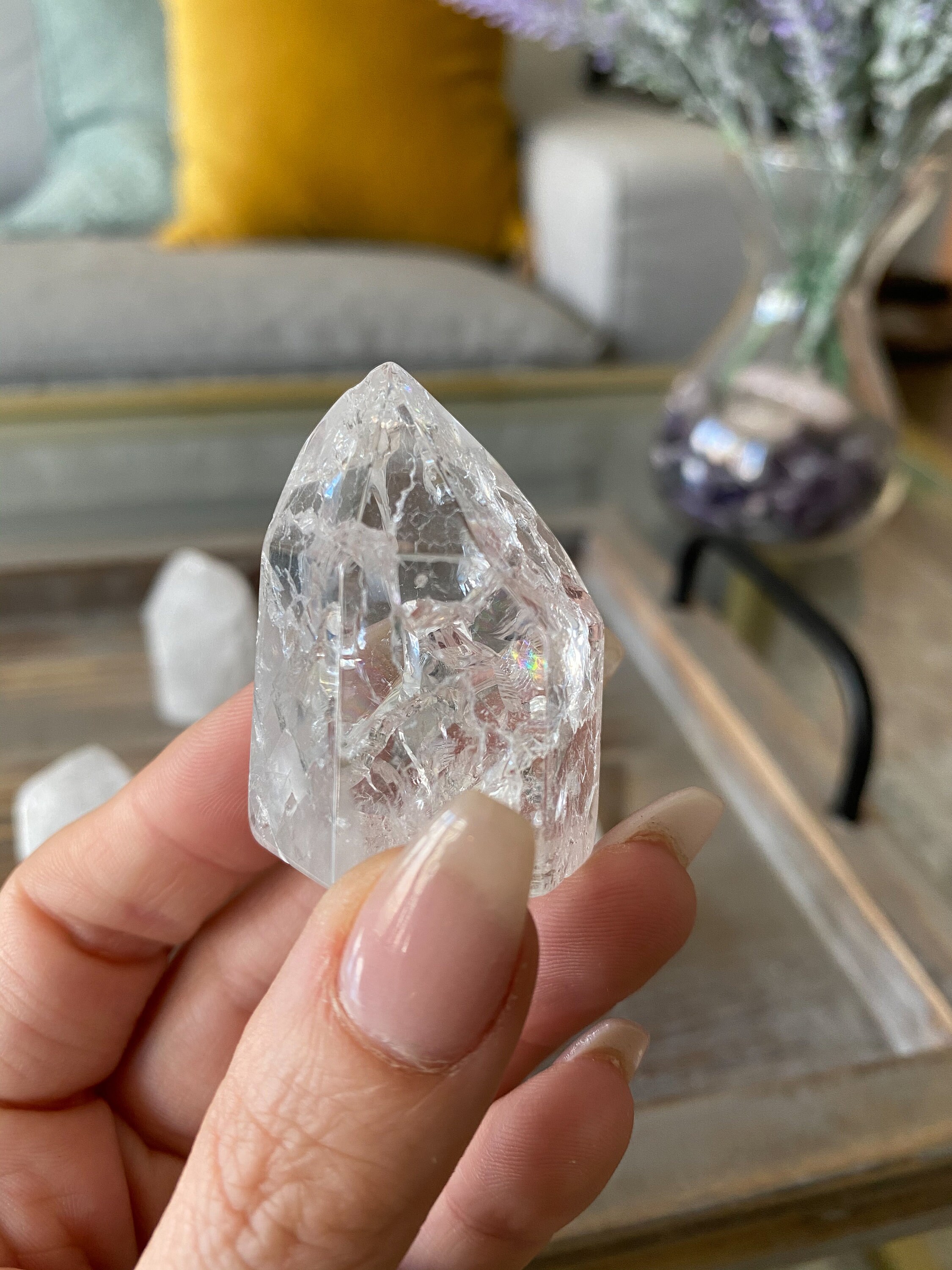 Fire & Ice Quartz 1.5 Towers Cracked Quartz Crystal - Etsy UK