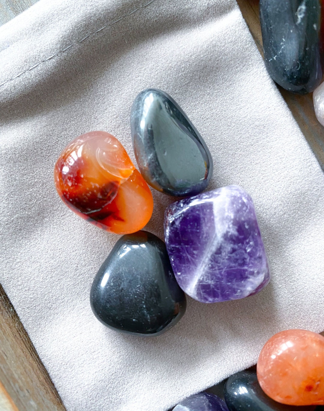 PROTECTION Crystal Set: Hematite, Black Tourmaline, Carnelian, Amethyst ...