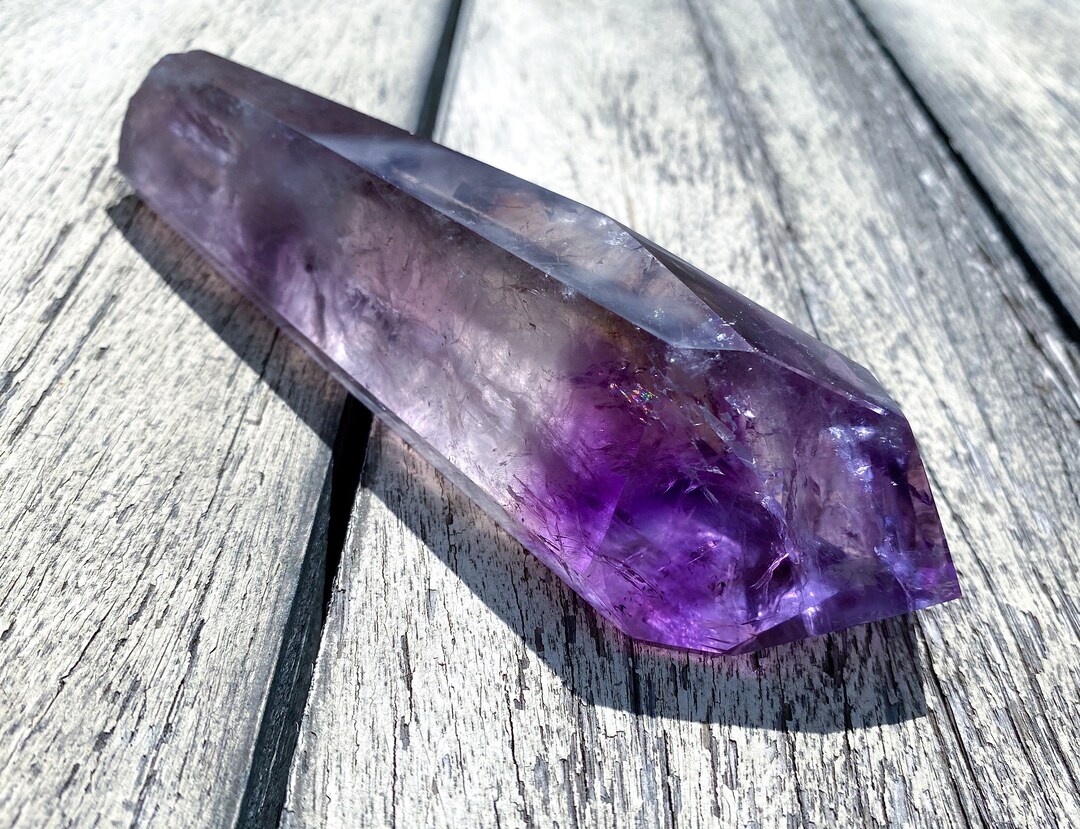 6.5" Smokey Amethyst Scepter Root Wand Fully Polished - Energy Cleanse ...