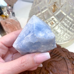 Blue Calcite Top Polish Points - Anxiety Relief - Clear Negative Energy ...