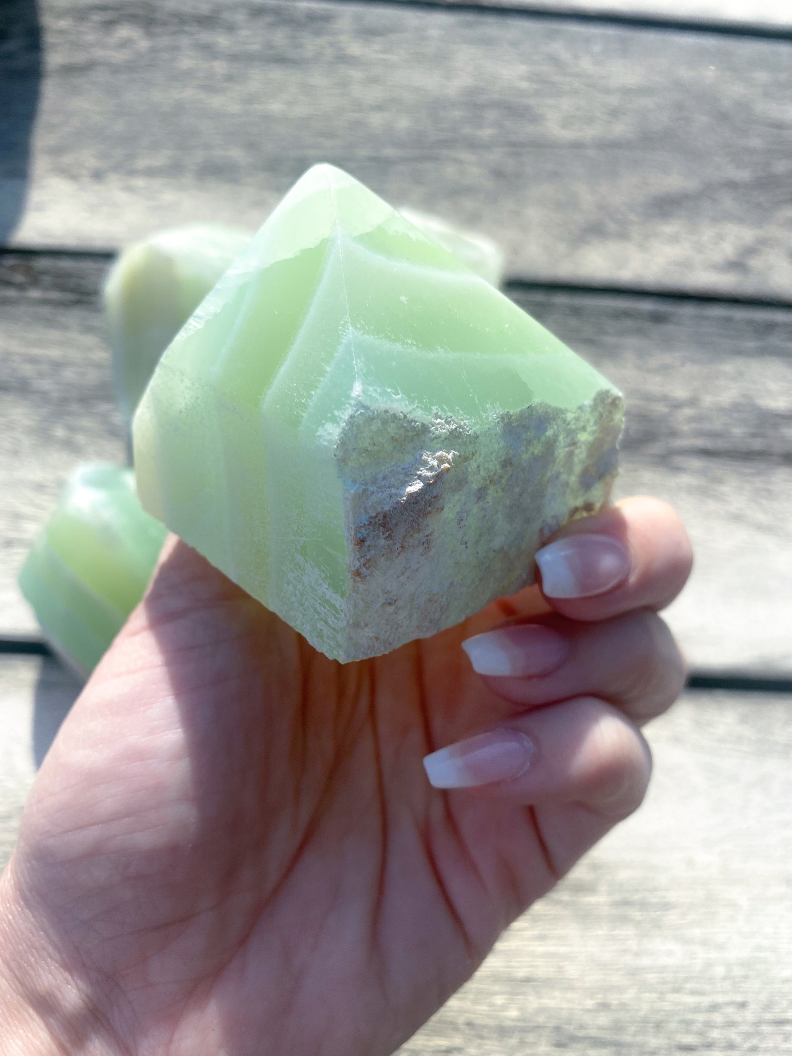 Green Calcite Top Polish Point Increase Patience Self Love - Etsy