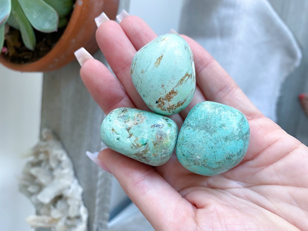 B Quality Peruvian Turquoise Pebble Stones - Calm - Purity - Heart ...
