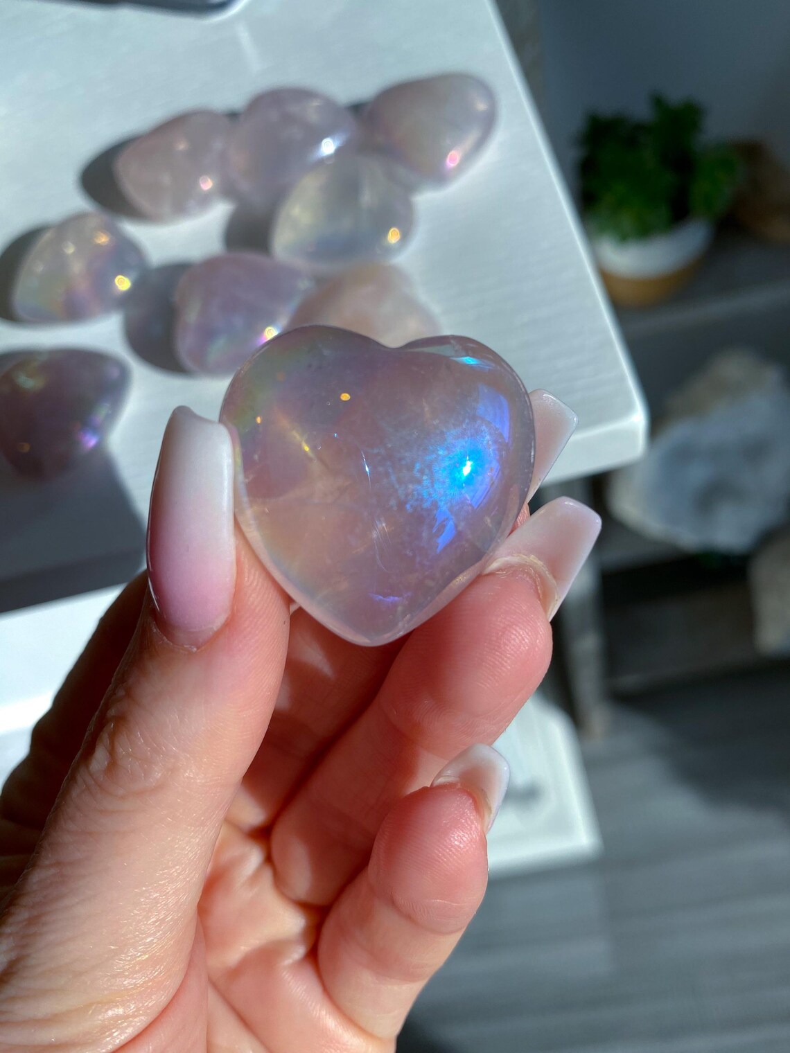 Angel Aura Rose Quartz Pink Heart - Etsy