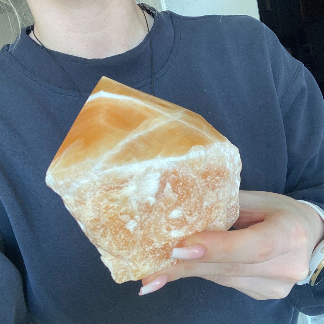 CHUNKY 2.8lb Orange Calcite Top Polish Energy Super Charge Cleansing ...