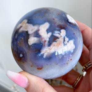 Blue Flower Agate Sphere 2.7" - Etsy