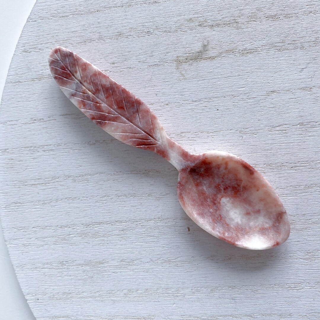 Pink Oynx Feather Spoon - Etsy