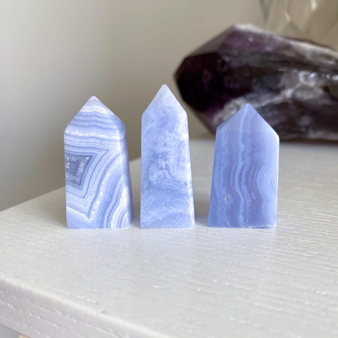 X Small Blue Lace Agate Tower - Etsy