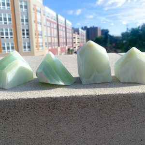 Green Calcite Top Polish Point Increase Patience Self Love Heart Chakra ...