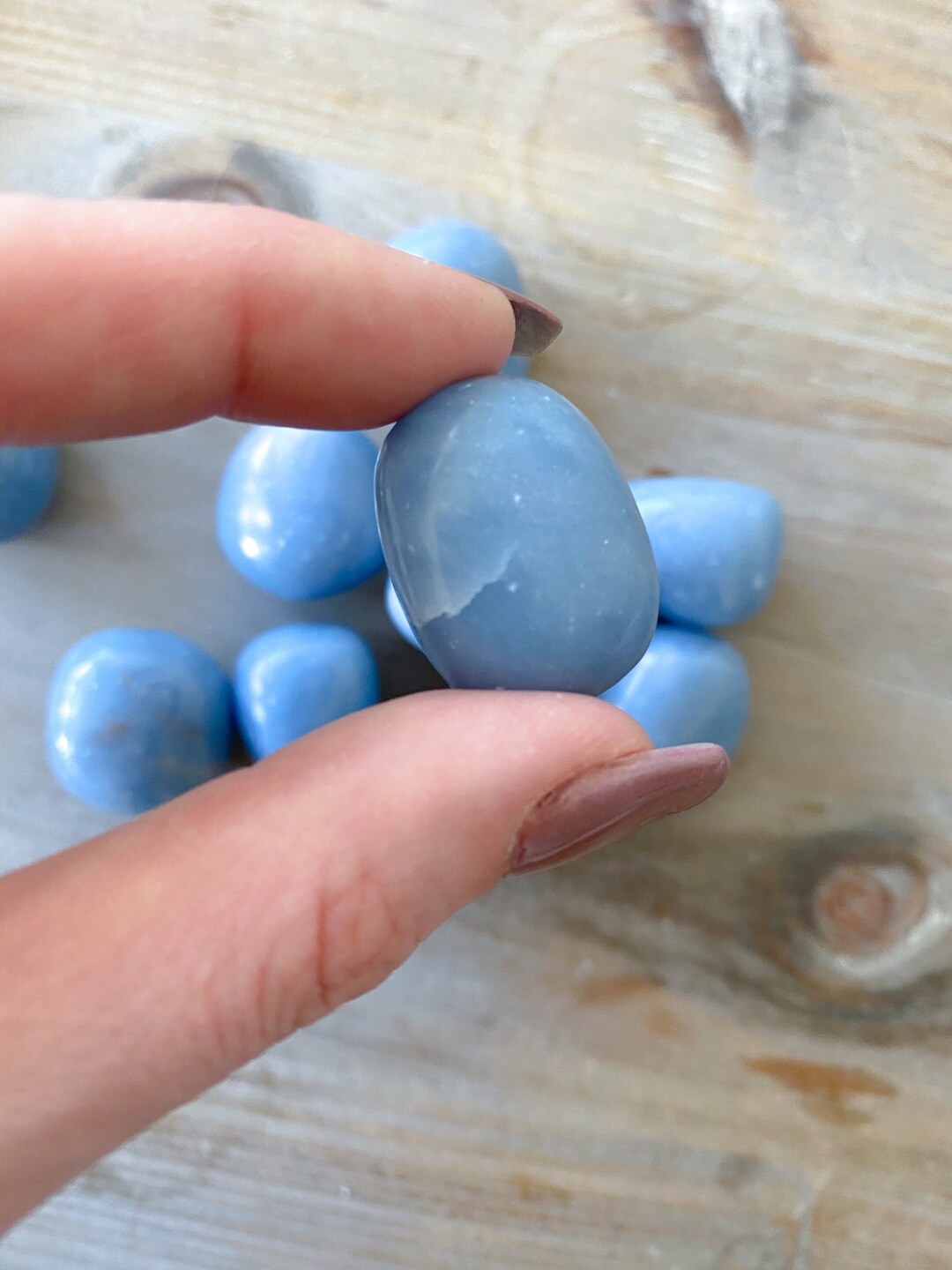 Angelite Tumble or Pebble Stone Psychic Abilities - Etsy
