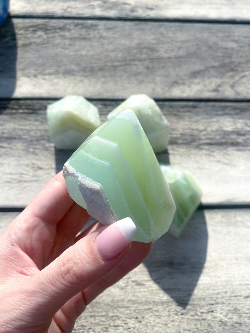 Green Calcite Top Polish Point Increase Patience Self Love - Etsy