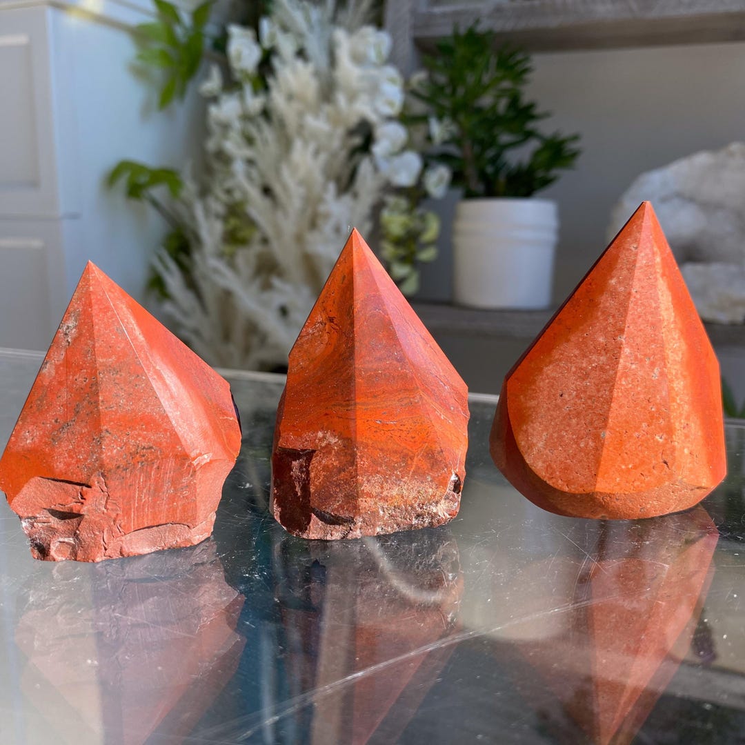 CHOOSE Your Unique Red Jasper Top Polish Point - Root Chakra ...