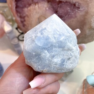 Blue Calcite Top Polish Points - Anxiety Relief - Clear Negative Energy ...