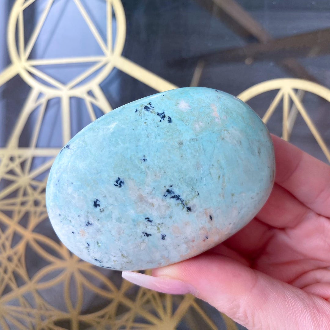 Unique Turquoise Palm Stone #7 - Etsy