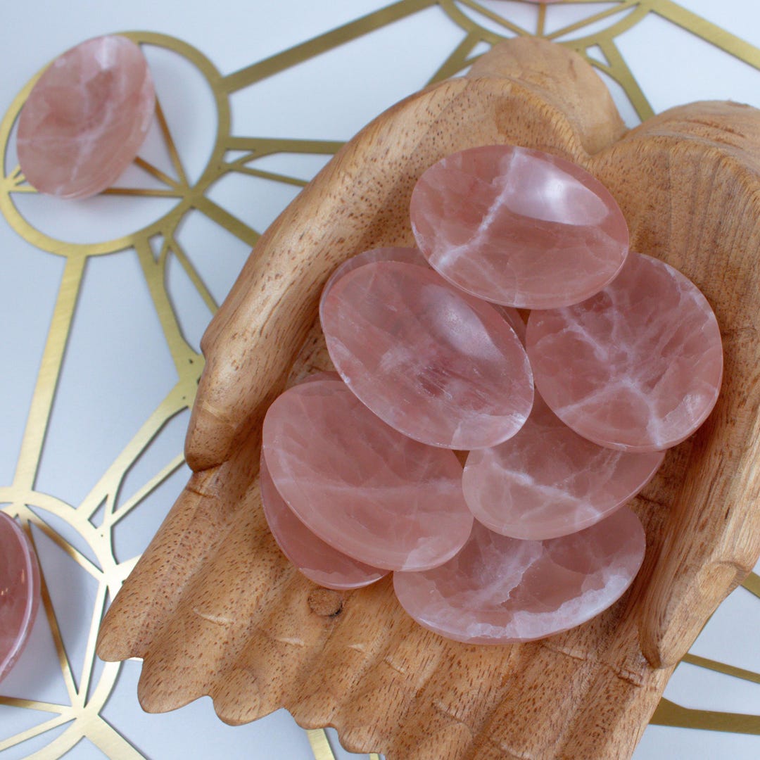 Large Rose Calcite Pink Worry Stone - Etsy