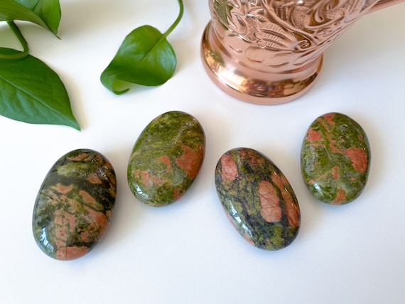 ANXIETY RELEASE Unakite Mini Palm Stone Balance Healing | Etsy