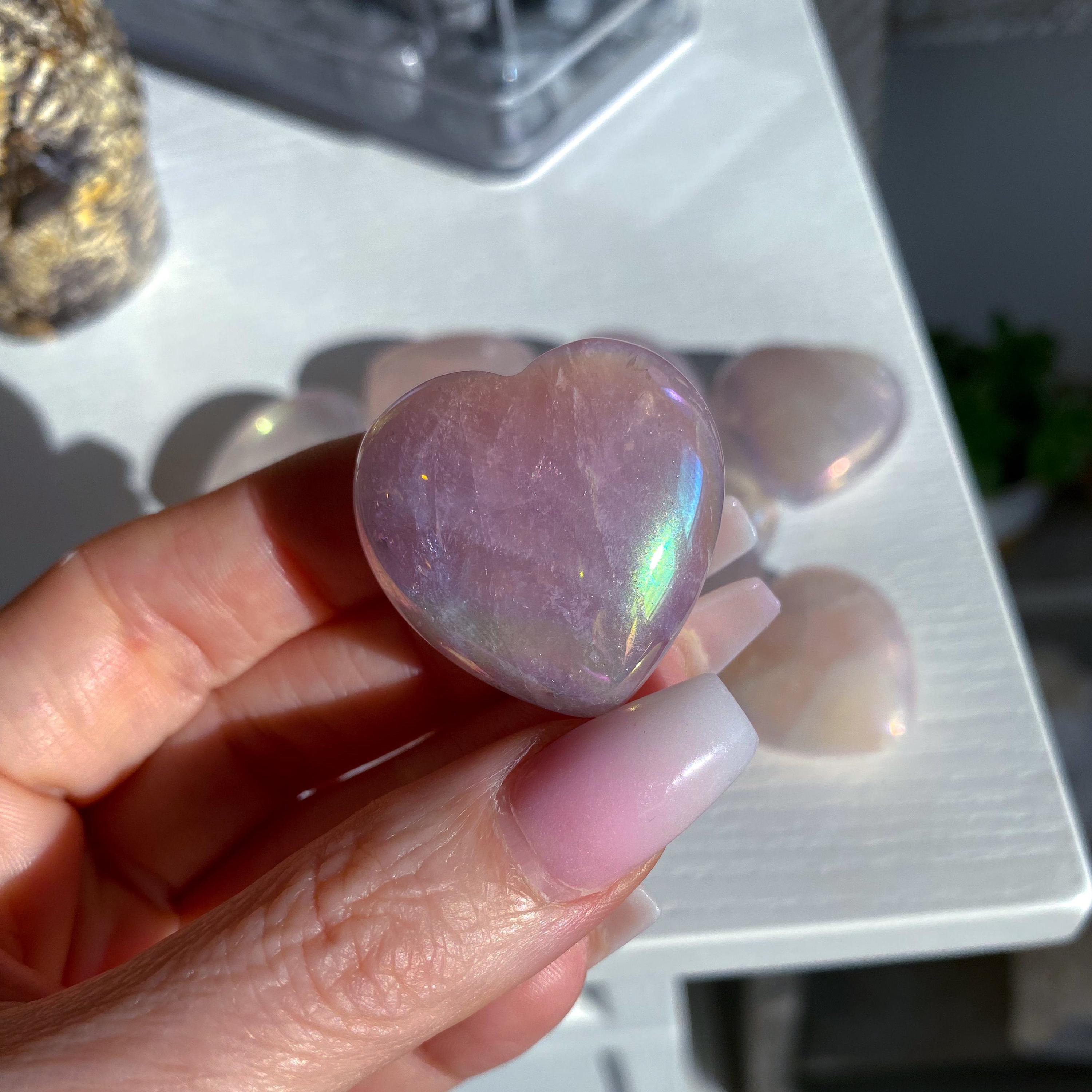 Angel Aura Rose Quartz Pink Heart - Etsy