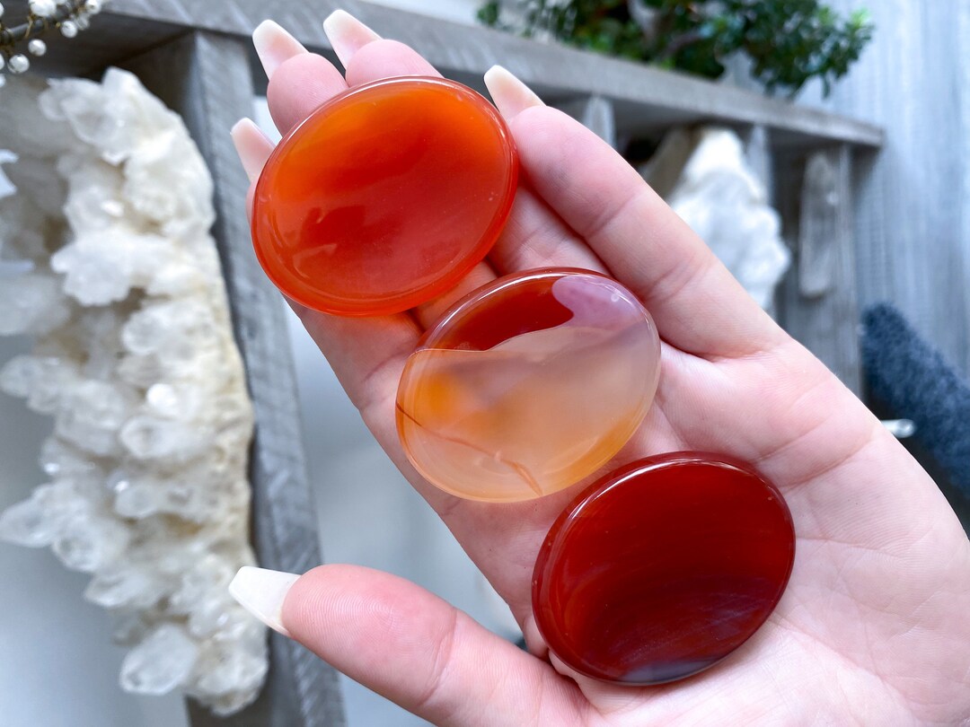 Jumbo Carnelian Worry Stone - Courage Crystal - Strength - Protection ...