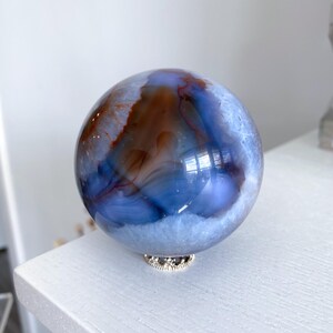 Blue Flower Agate Sphere 2.7" - Etsy