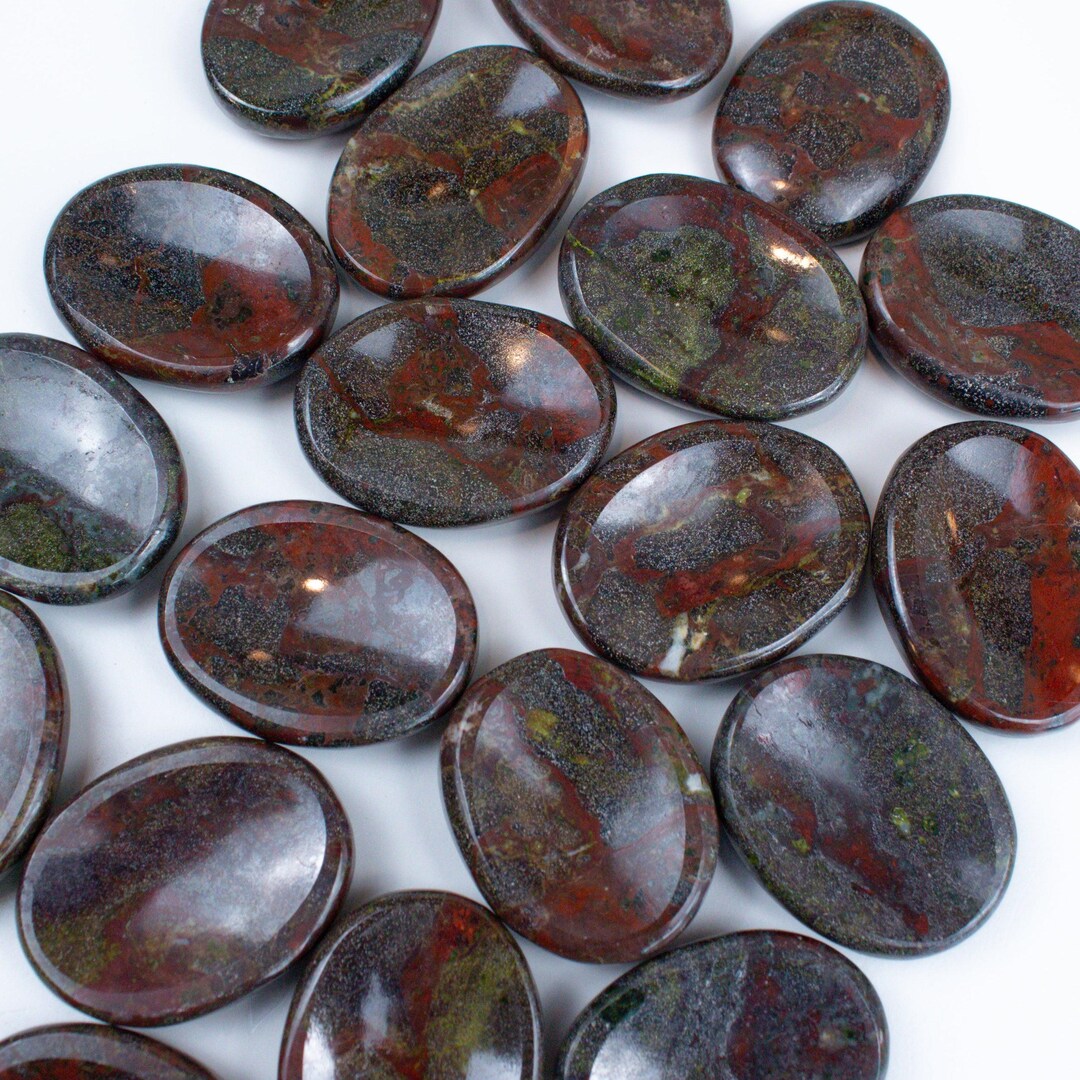 Dragon Blood Jasper Worry Stone - Etsy