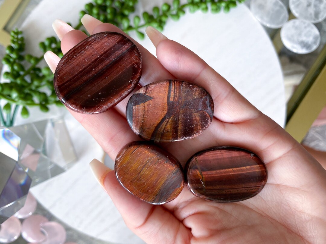Red Tigers Eye Worry Stone Protection Clarity Empowerment Integrity ...