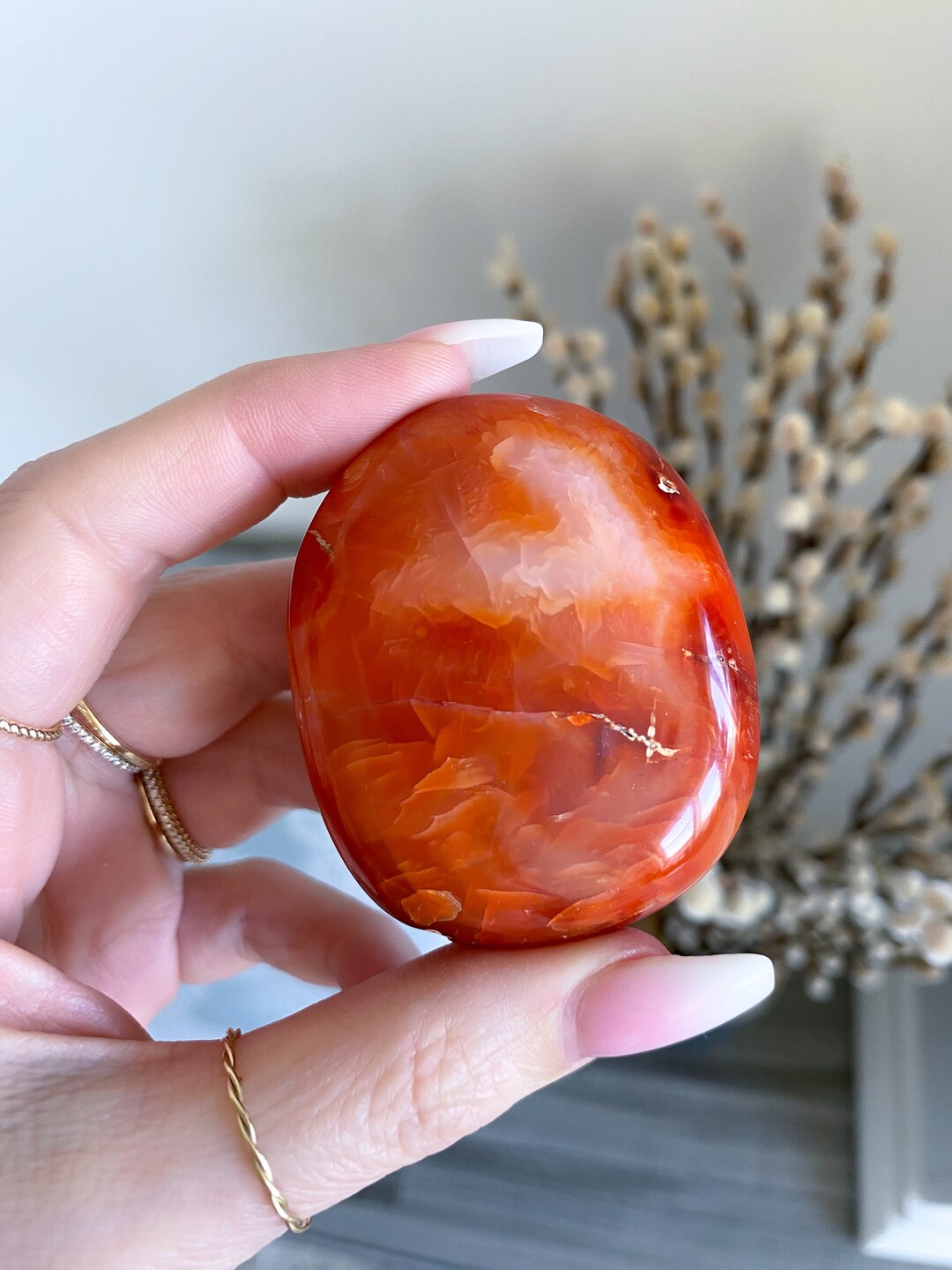 NATURAL HEART Carnelian Palm Stone Get This Exact Crystal Courage ...
