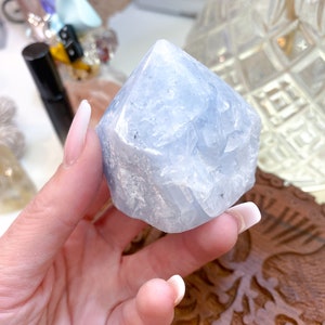 Blue Calcite Top Polish Points - Anxiety Relief - Clear Negative Energy ...