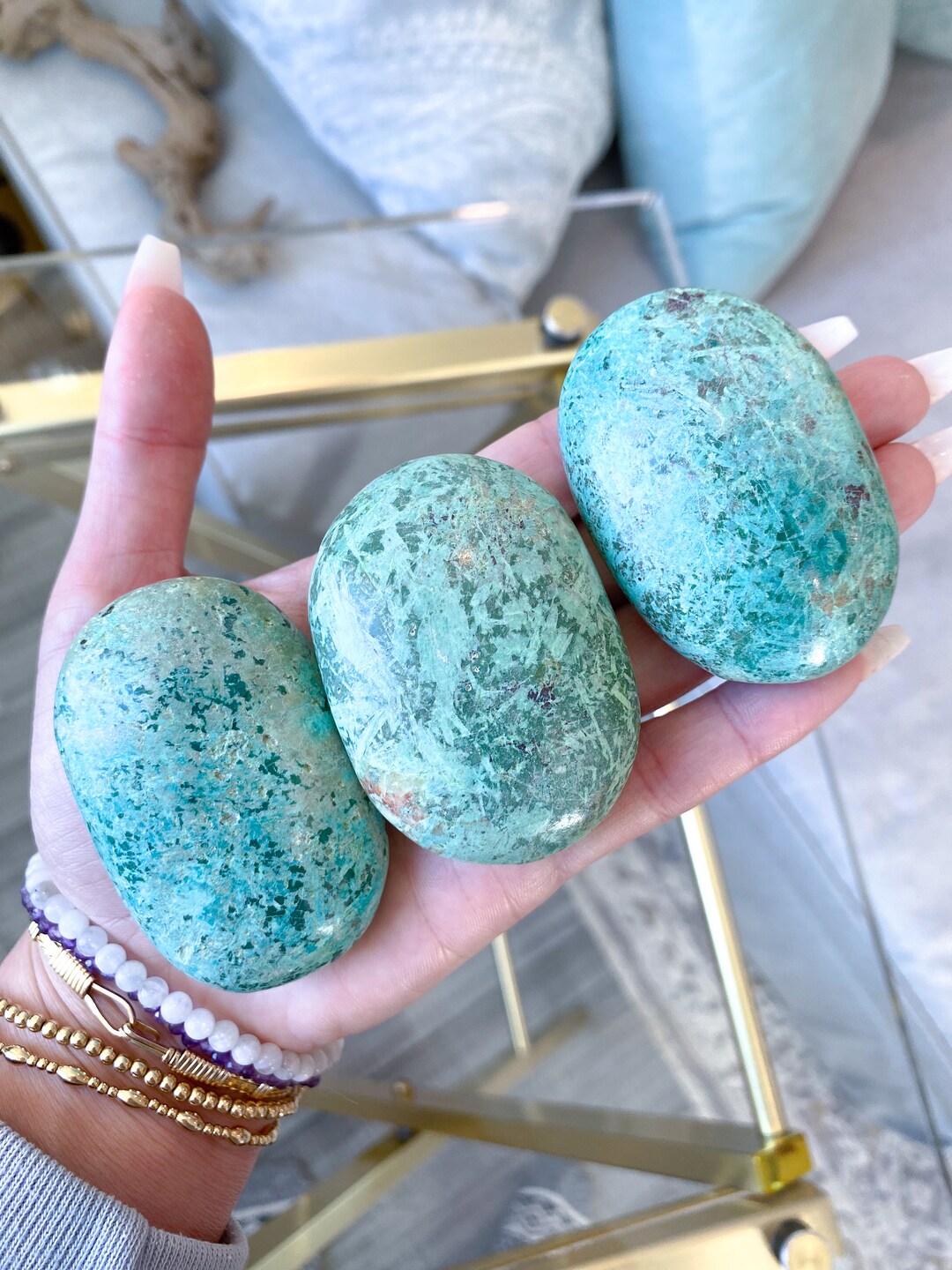 PICK Your Turquoise Palm Stone Aligns All the Chakras - Etsy