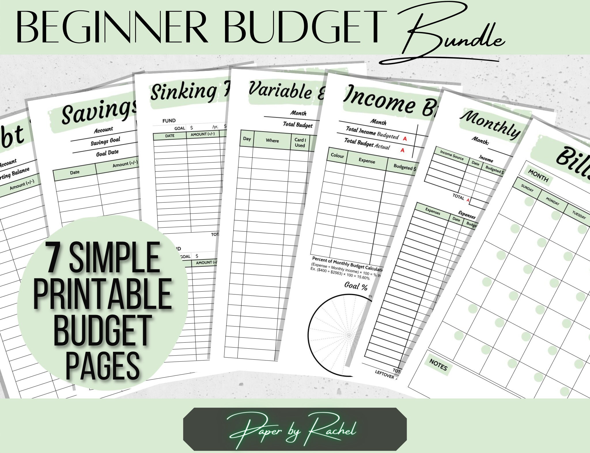 Monthly Finance Planner Bundle, Printable Budget Planner, Budget Binder ...