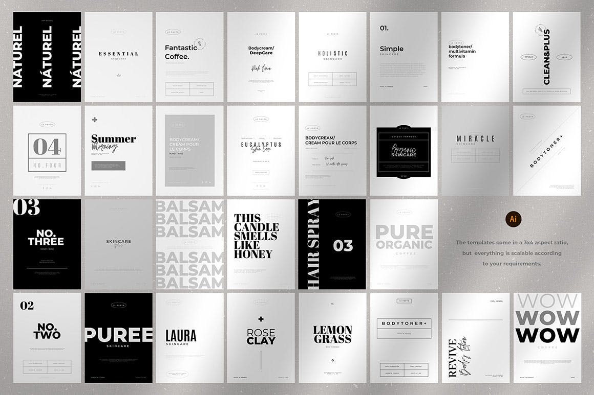 50 Modern & Minimal Label Templates 50 Minimalis Template | Etsy