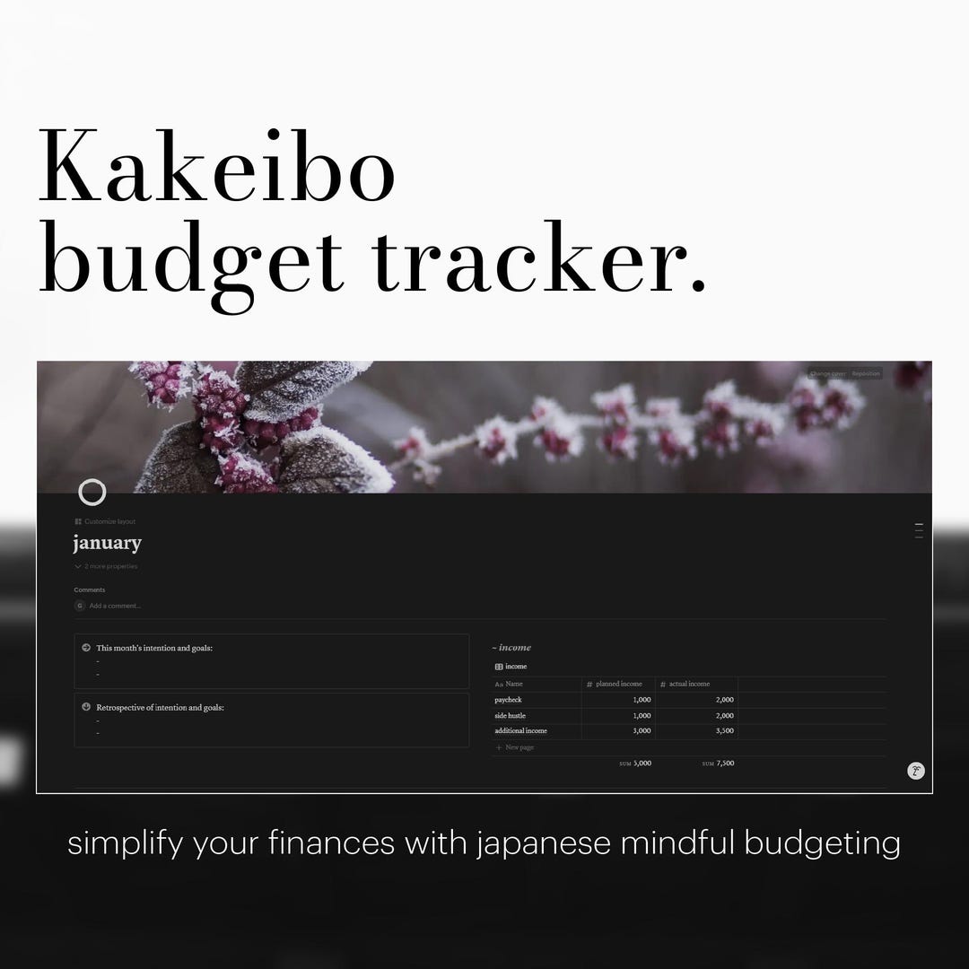 Kakeibo Budget Tracker Notion Template Simplify Your Finances With Japanese Mindful Budgeting - Etsy