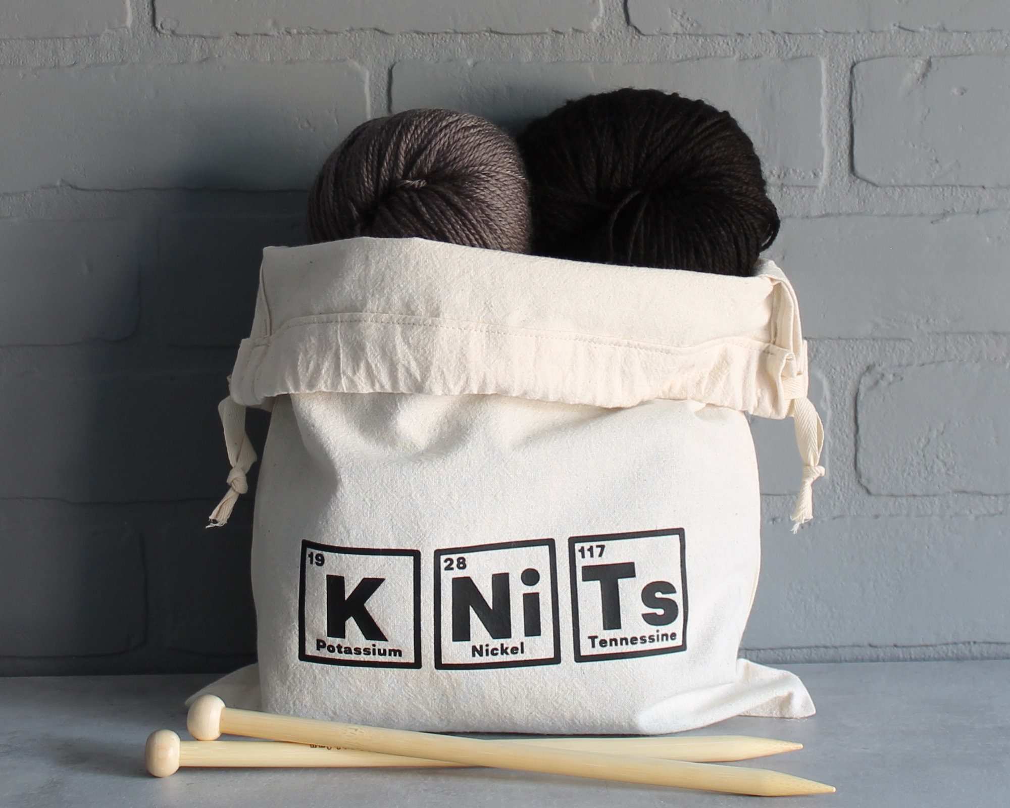KNITS Table of Elements Themed Cotton Drawstring Knitting - Etsy Canada
