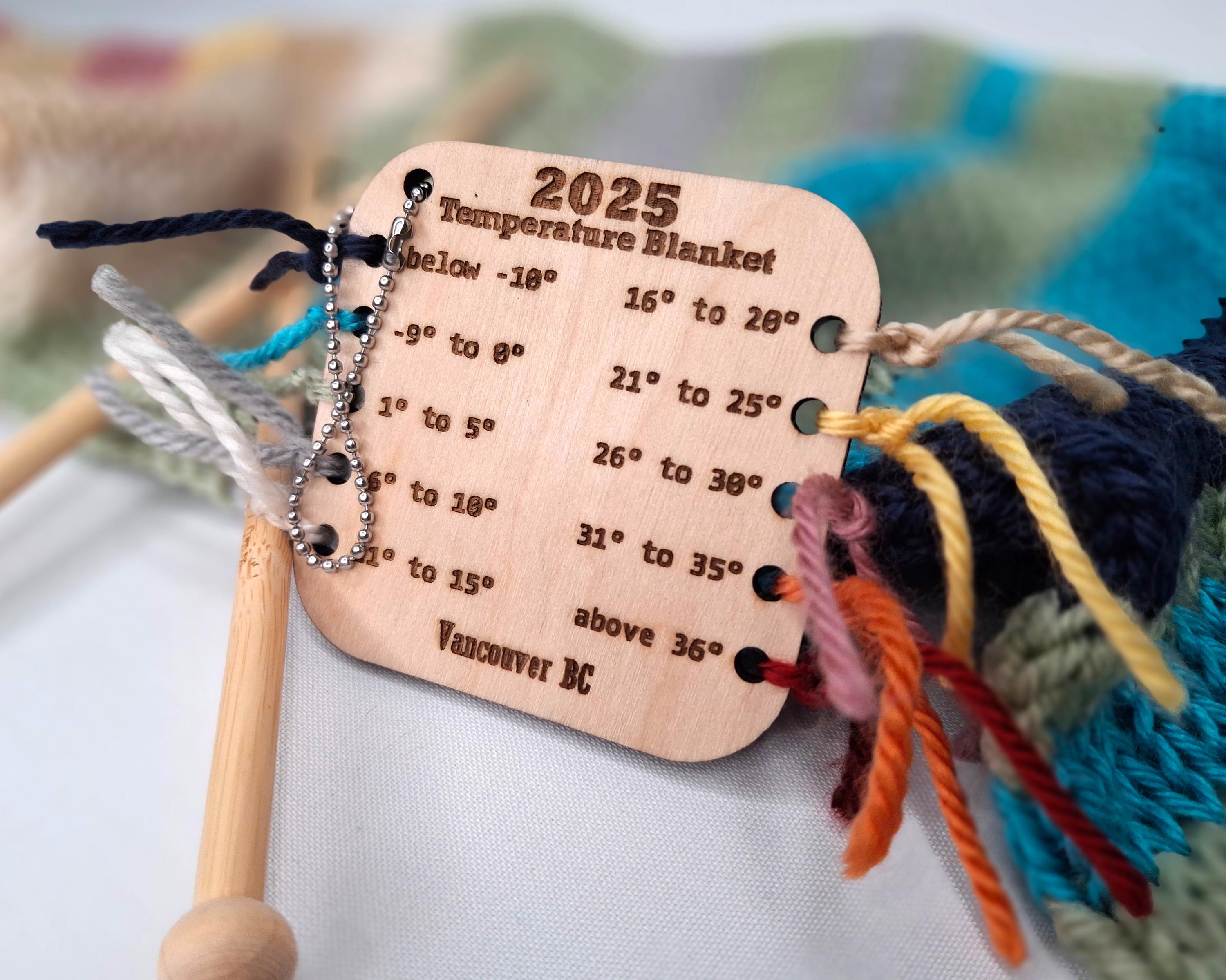 Temperature Blanket Color Chart W/ Location | Wood Crochet Knitting ...