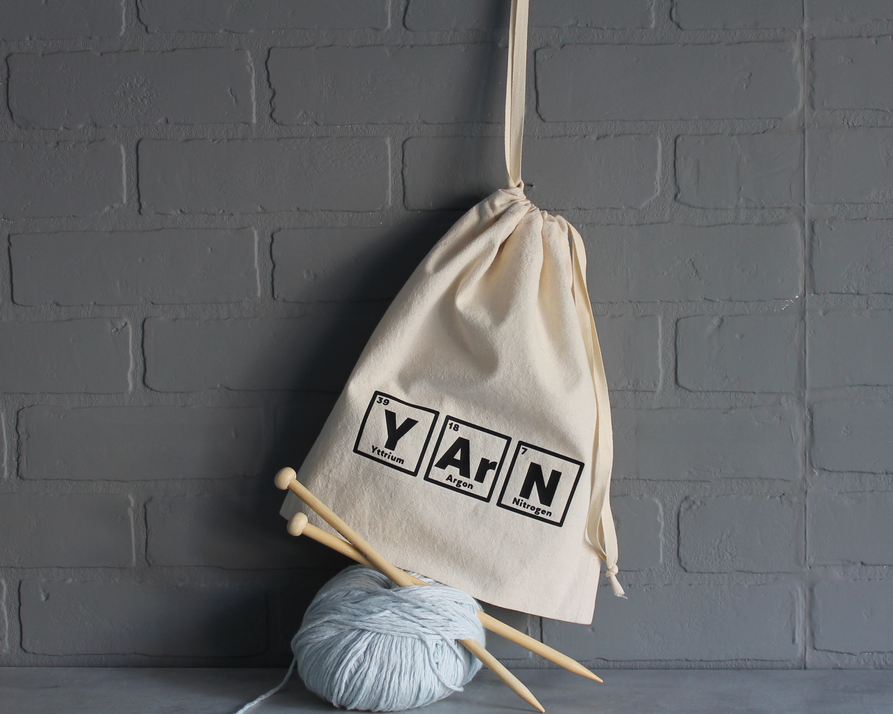 YARN Table of Elements Themed Cotton Drawstring Knitting - Etsy