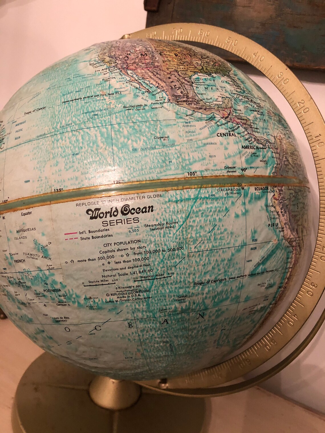 Vintage Replogle World Ocean Series Globe 12 Inch Diameter - Etsy