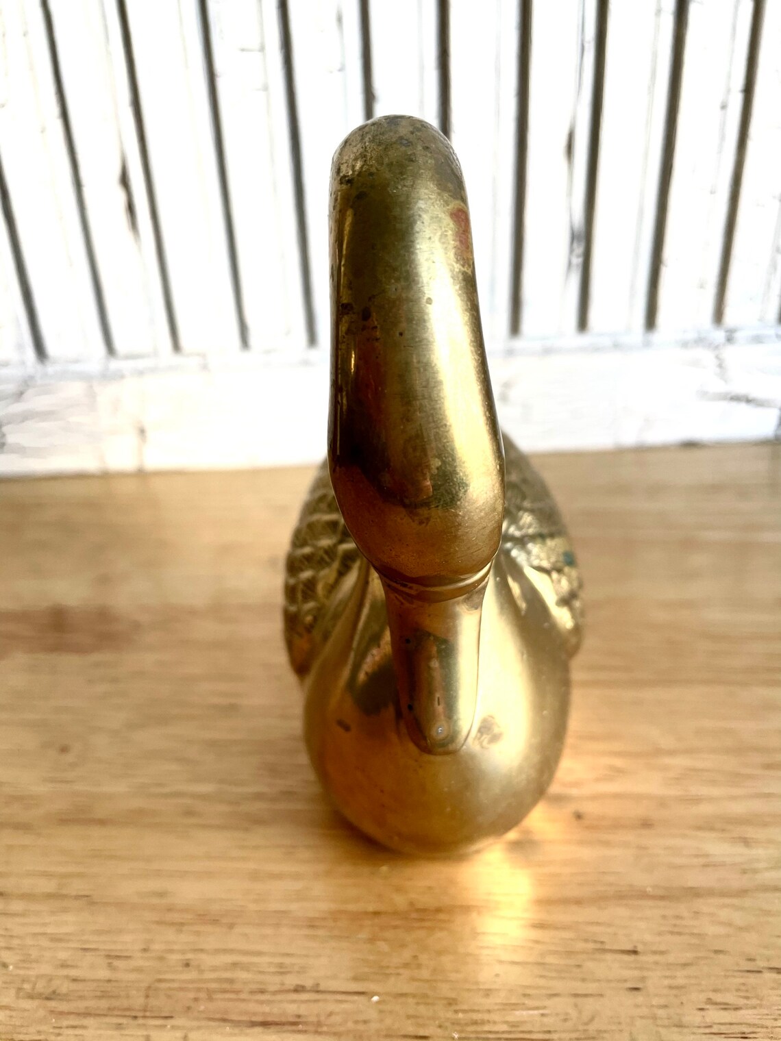 Vintage Brass Swan - Etsy