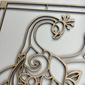 PEACOCK - Baltic Birch Resin Inlay Panel - Etsy