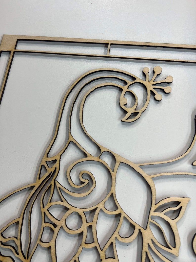 PEACOCK - Baltic Birch Resin Inlay Panel - Etsy