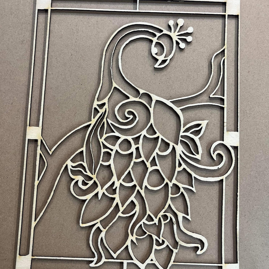 PEACOCK - Baltic Birch Resin Inlay Panel - Etsy