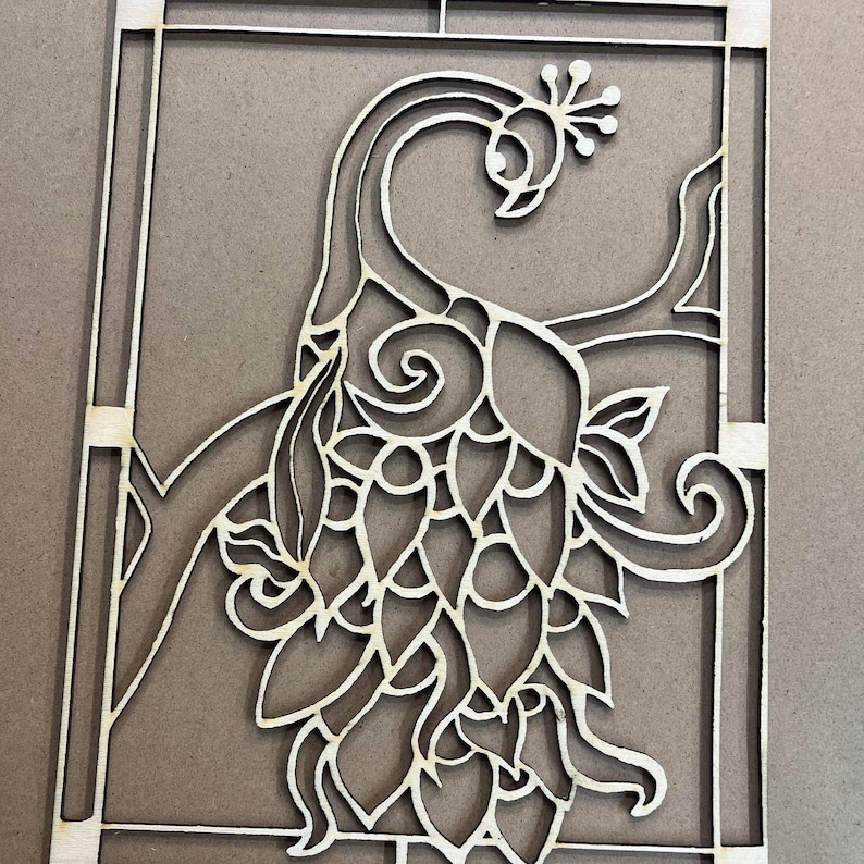 PEACOCK - Baltic Birch Resin Inlay Panel - Etsy