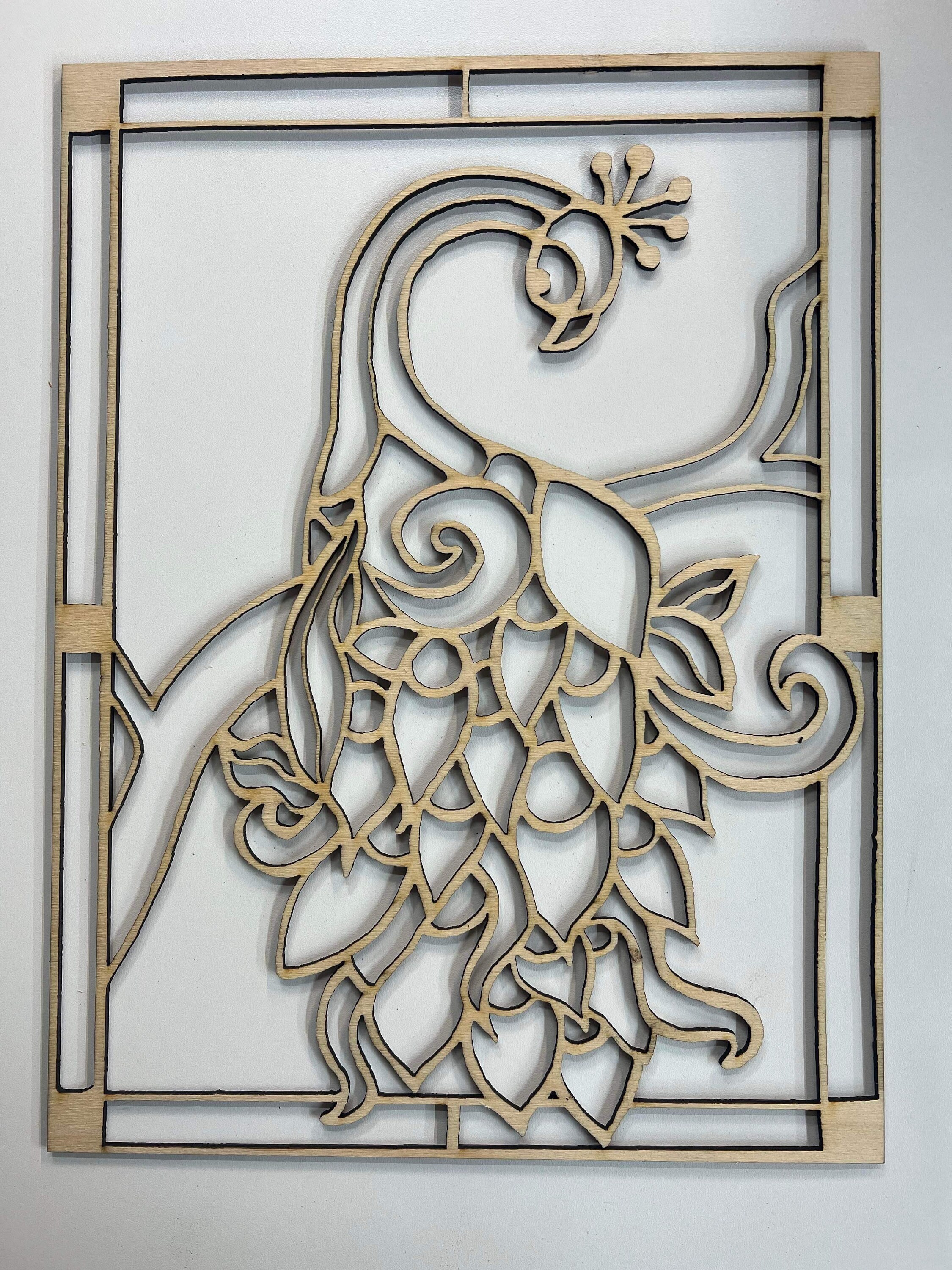 PEACOCK - Baltic Birch Resin Inlay Panel - Etsy