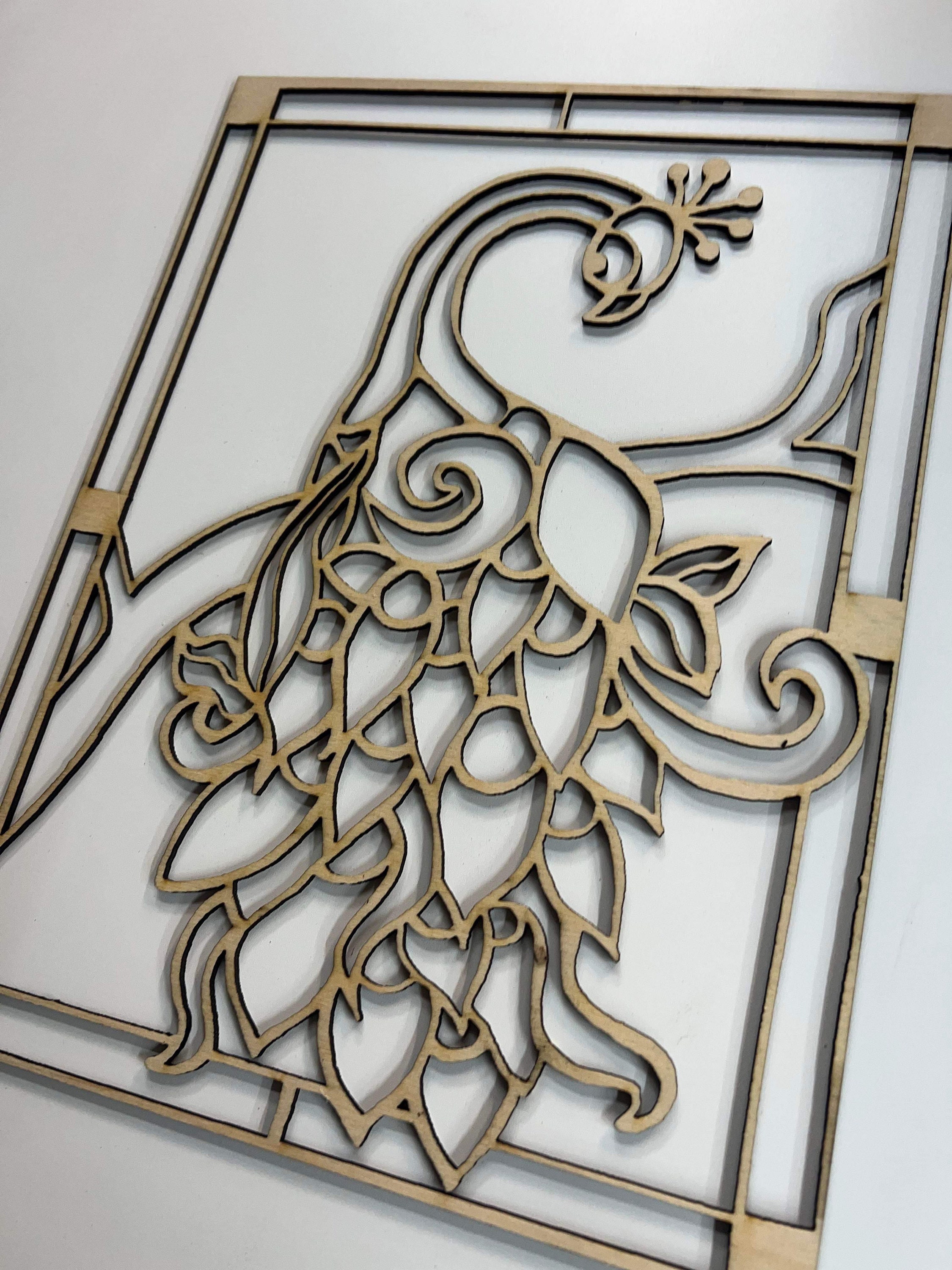 PEACOCK - Baltic Birch Resin Inlay Panel - Etsy