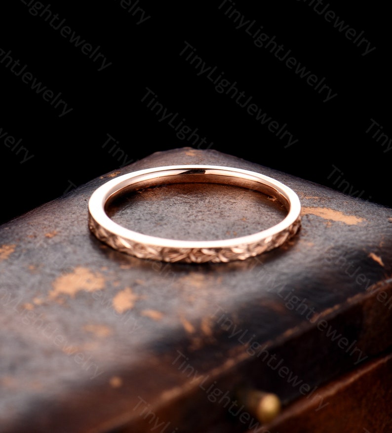 Minimalist Simple Wedding Band Rose Gold Unique Band Eternity | Etsy