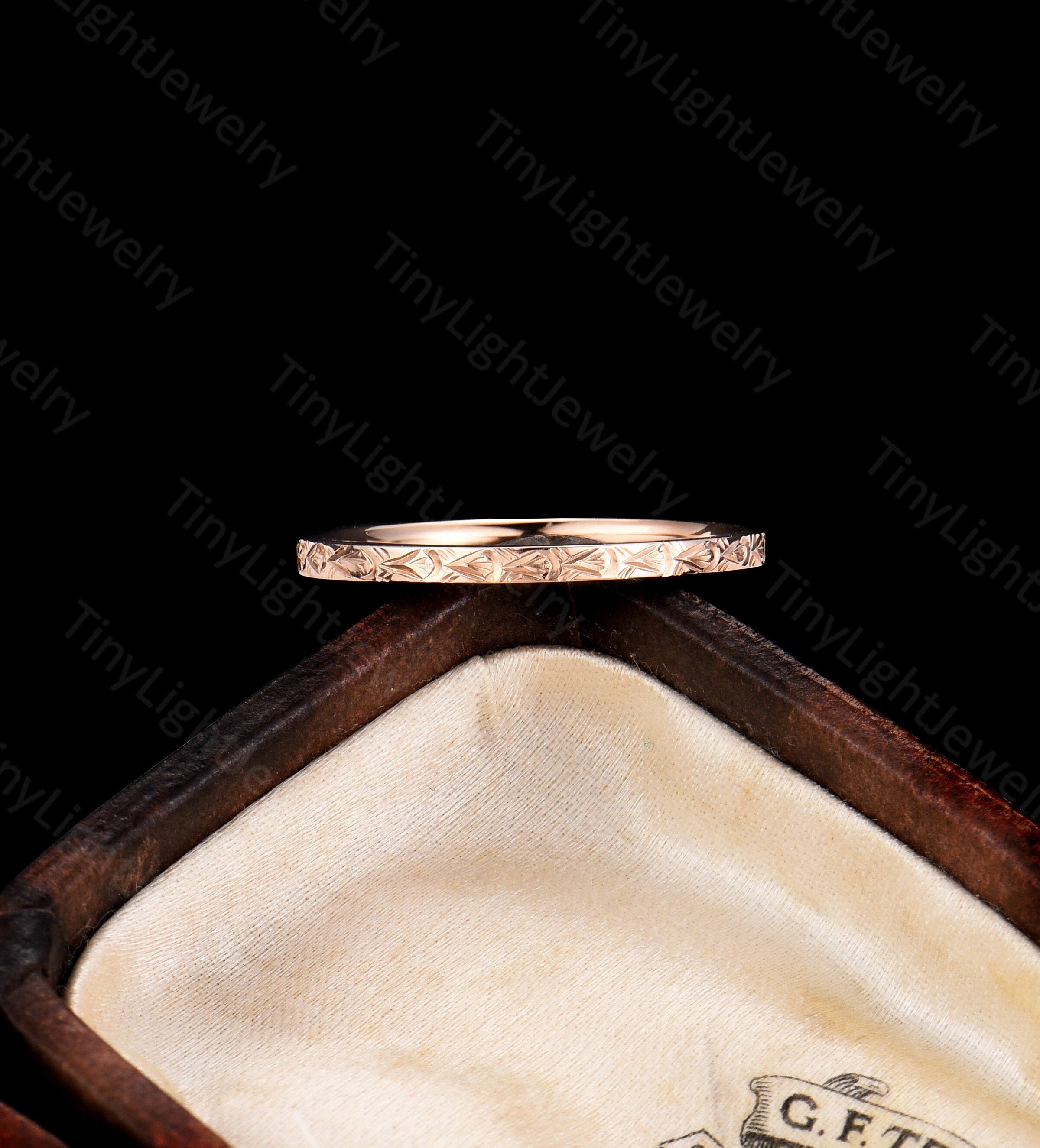 Minimalist Simple Wedding Band Rose Gold Unique Band Eternity | Etsy