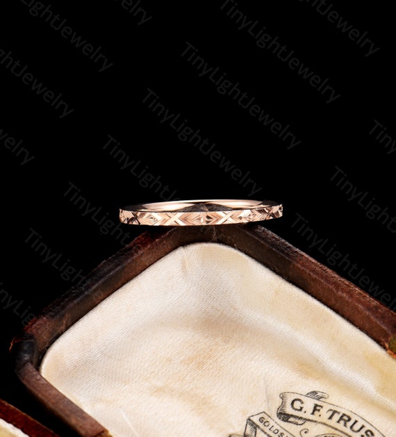 Minimalist Simple Rose Gold Wedding Band Unique Band Eternity - Etsy