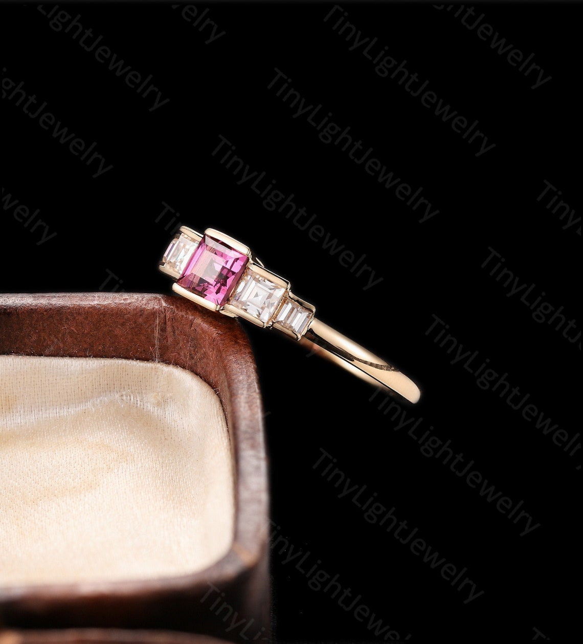 Amethyst Engagement Ring Square Cut Amethyst Ring Yellow Gold - Etsy