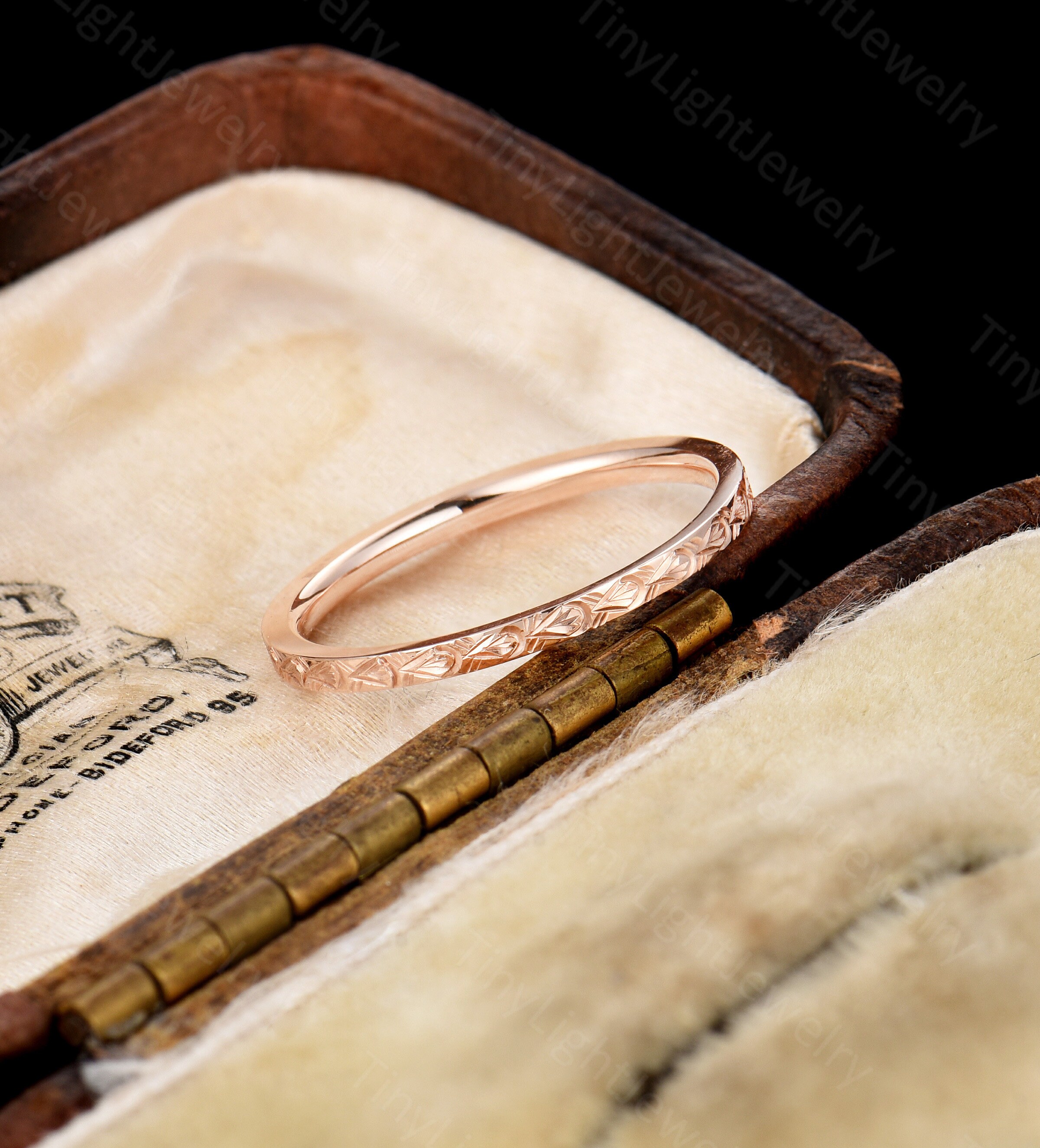 Minimalist Simple Wedding Band Rose Gold Unique Band Eternity | Etsy