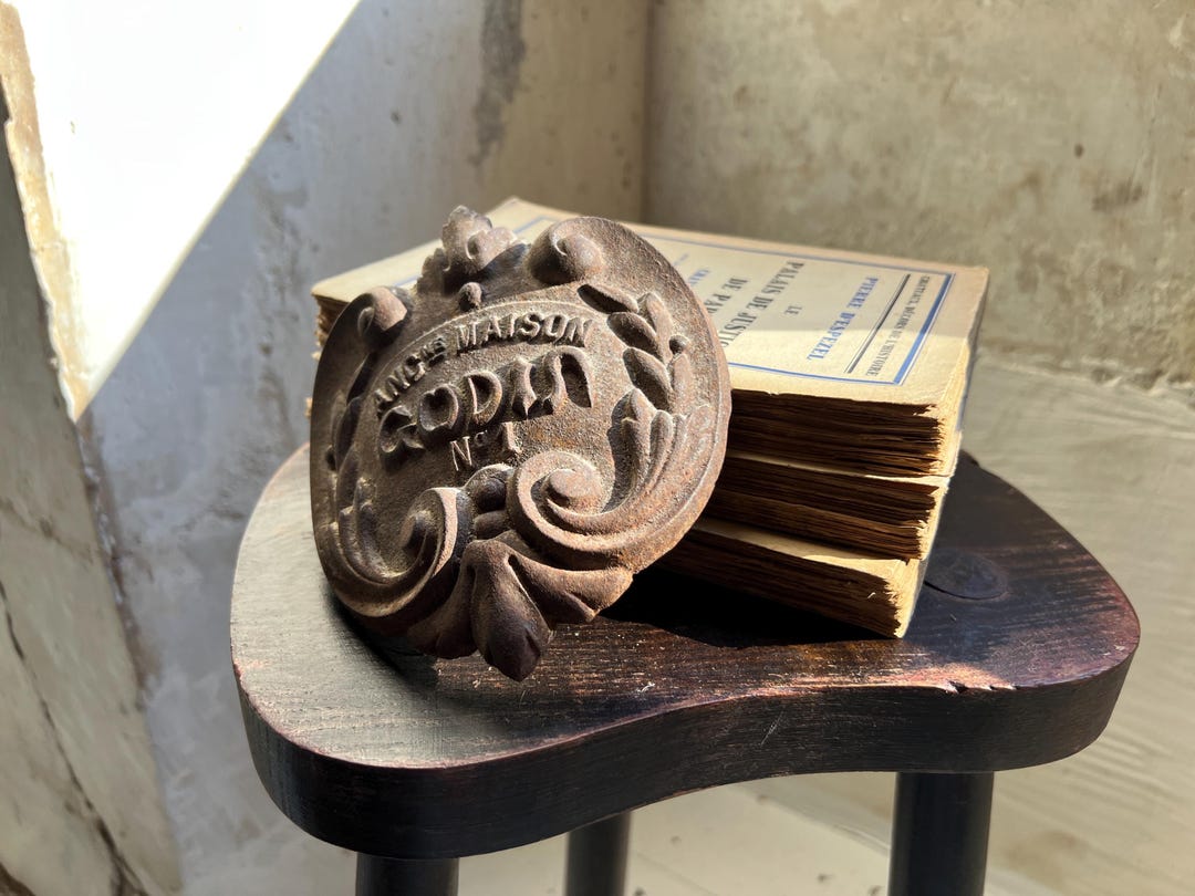 Antique French Antique Cast Iron Plaque GODIN Cast Iron Wood Stove ...
